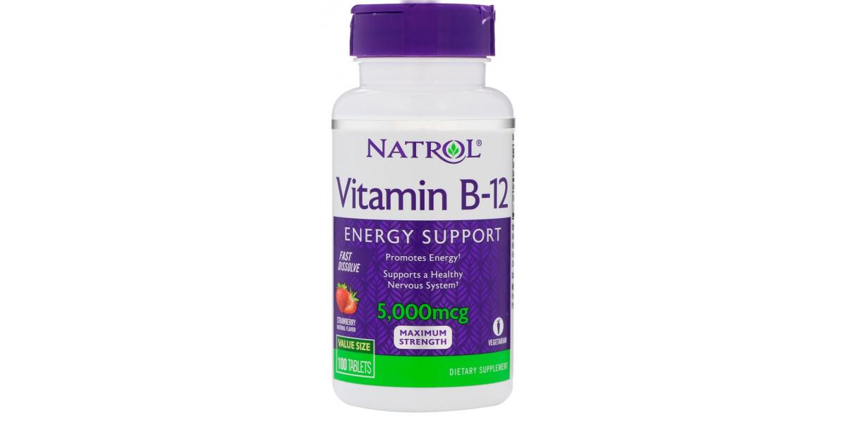 Natrol Vitamin B-12 Fast Dissolve, 5000mcg - 100 tablets - Olivit.co.uk ...