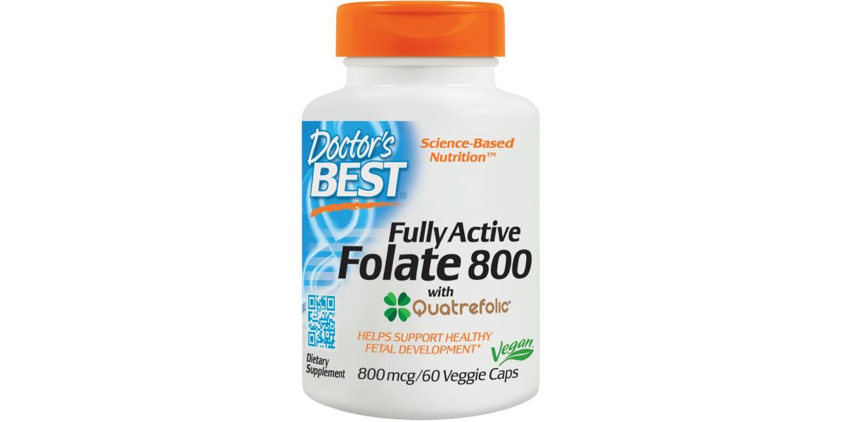 Doctor's Best Fully Active Folate 800 with Quatrefolic, 800mcg - 60 ...