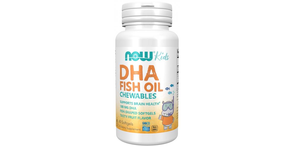 NOW Foods DHA Kids Fish Oil Chewables, 100mg - 60 softgels - Olivit.co ...