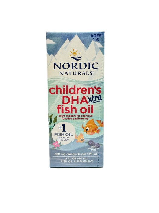 NORDIC NATURALS CHILDREN'S DHA Xtra Fish Oil, 880mg Berry Punch 60 ml ...